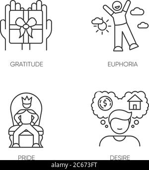 Euphoria pixel perfect linear icon. Happiness, positive emotion thin ...