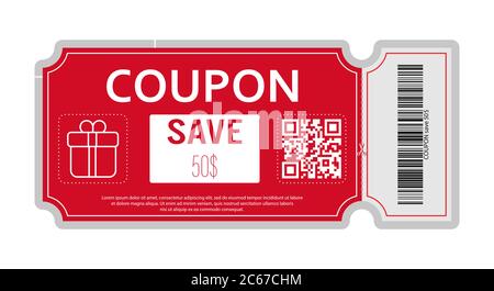 Coupon with real barcode and QR code for 35 percent off sale for stores ...