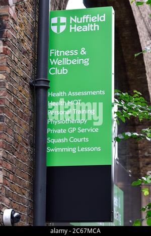Nuffield Health logo seen on their Cousin Lane club.Gyms & indoors ...
