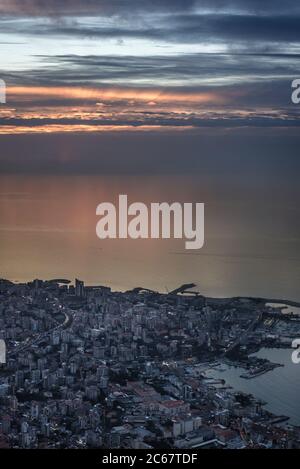 Aerial view of Our Lady of Lebanon, Jounieh, Lebanon Stock Photo - Alamy