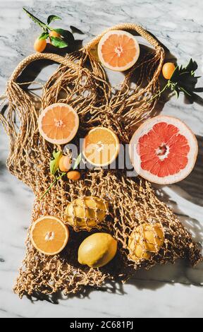 beach accessories flat lay top view on colored background Summer travel ...