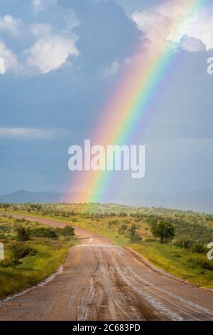 Rainbow in Namibia Stock Photo - Alamy