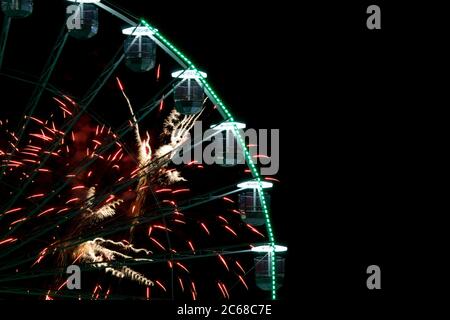 Amusement park, rides,Fireworks, festivities, finale, 4th of July ...