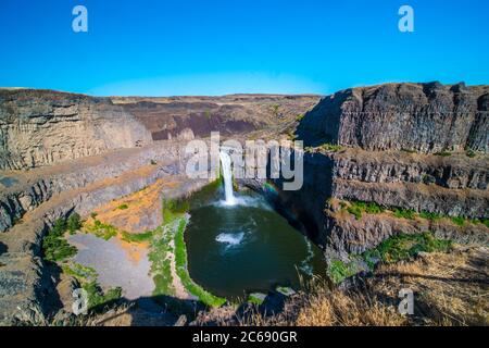 Palouse waterfall in summer time, in Washington state, USA Stock Photo ...