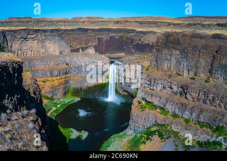 Palouse waterfall in summer time, in Washington state, USA Stock Photo ...