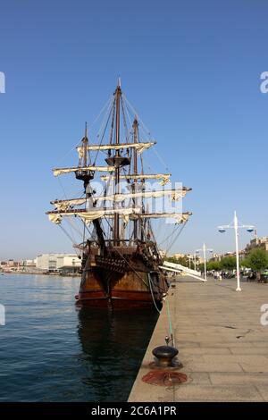 View of the Nao Victoria Replica ship, Museo Nao Victoria, Punta Arenas ...