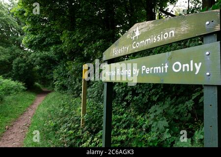 Forestry commission Horse riding permit sign ,Blidworth woods ...