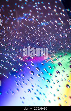 water drops on dvd media, water drops on colorful background Stock ...