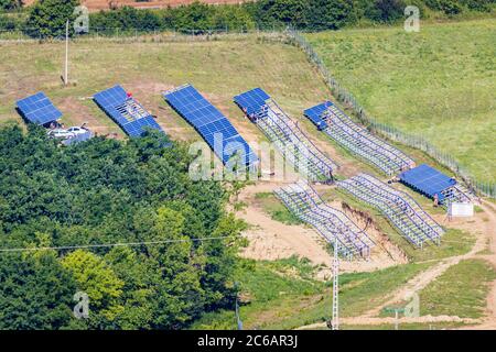 Solar park construction area on a hill Stock Photo - Alamy