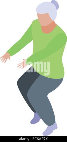 Senior woman jogging icon cartoon vector. Sport exercise. Workout fit ...