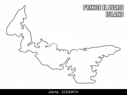 Symbol Map of the Province Prince Edward Island (Canada). Abstract map ...