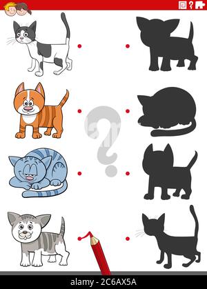 shadows task cartoon with cats Stock Vector Image & Art - Alamy