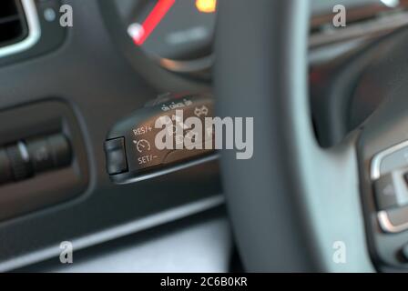 cruise control stick which is located behind the wheel Stock Photo - Alamy