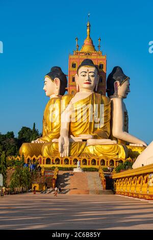 Buddha statues at Ko Yin Lay Monastery, near Kengtung, Shan State ...