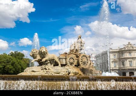 The Cibeles square in Madrid, Spain. There is the Palacio de Cibeles ...