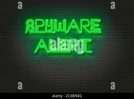 writing words ' SPYWARE ALERT ' on bricks background made in 2d ...