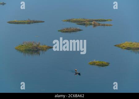 aerial view of loktak lake manipur india Stock Photo - Alamy