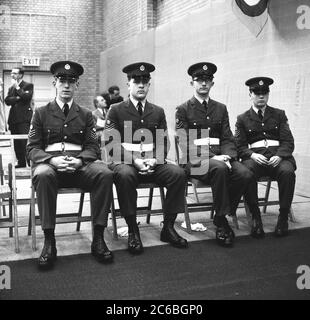 1960s, historical, a young male RAF Lance Corporal standing in his ...