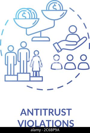 Antitrust violations concept icon. Anti competitive regulation ...