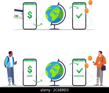 Global customer service 2D vector isolated illustration Stock Vector ...