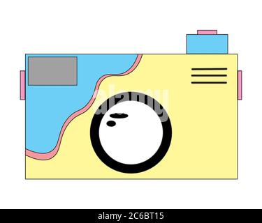 A whimsical flat design camera illustration in pastel colors Stock ...