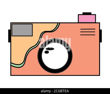 A whimsical flat design camera illustration in pastel colors Stock ...
