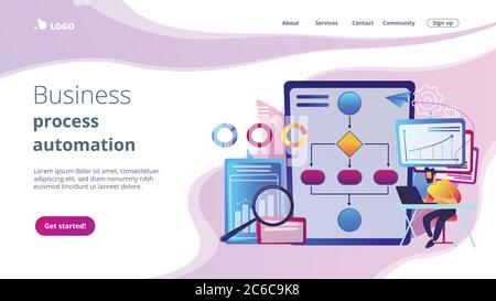 Business process automation BPA concept vector illustration Stock ...