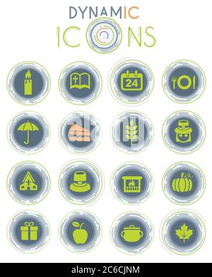 Thanksgiving dynamic icons Stock Vector Image & Art - Alamy