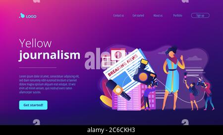 Yellow press concept landing page Stock Vector Image & Art - Alamy