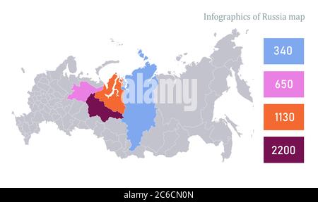 Russia map, administrative division, separate individual region with ...