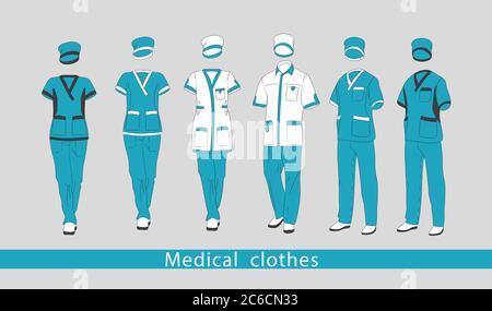 Set medical clothes suit for the man and the woman consists of a jacket ...
