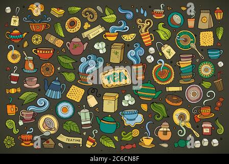 Colorful vector hand drawn doodles cartoon set of Artist combinations ...