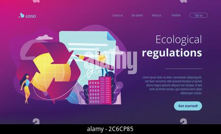 Government mandated recycling concept landing page Stock Vector Image ...