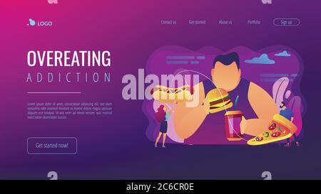 Overeating addiction concept landing page Stock Vector Image & Art - Alamy