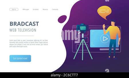 Vlog concept landing page Stock Vector Image & Art - Alamy