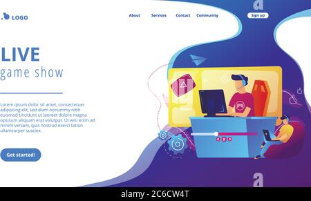 E-sport game streaming concept landing page Stock Vector Image & Art ...