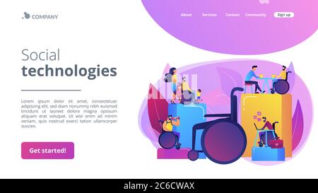 Social adaptation of disabled people concept vector illustration Stock ...