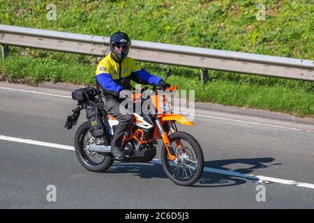 KTM Motorbike rider; two wheeled transport, orange motorcycles, vehicle ...