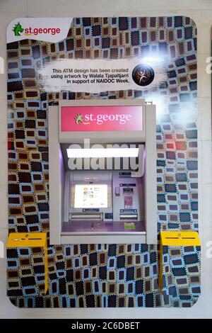 St George Bank Aboriginal ATMs supporting NAIDOC Week outside the ...