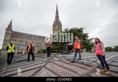 The Rt Rev Nicholas Holtam, Bishop of Salisbury (centre), alongside ...
