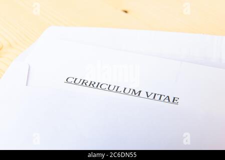Model curriculum vitae put in an envelope Stock Photo - Alamy