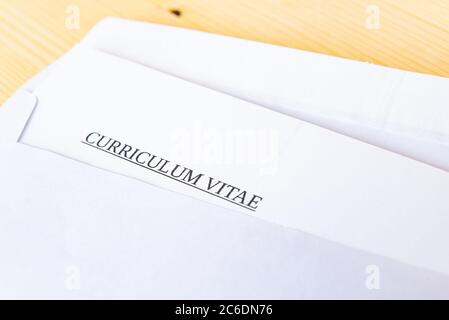 Model curriculum vitae put in an envelope Stock Photo - Alamy