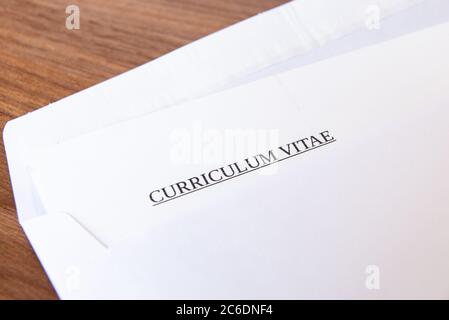 Model curriculum vitae put in an envelope Stock Photo - Alamy