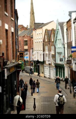 Shops and stores on Saddler Street in the city centre, Durham, County ...