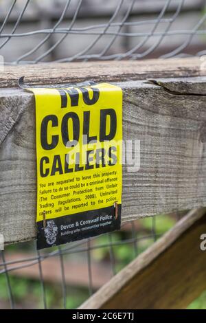 No Doorstep Callers, No cold calling, Front door, window sticker, Sign ...