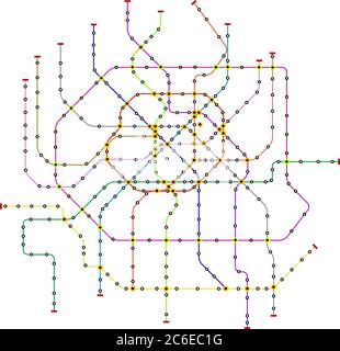 Fictional subway map, public transportation, map, free copy space Stock ...