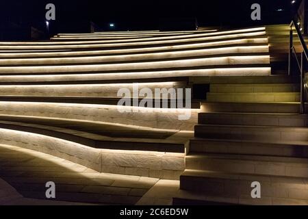 light under stairs at night Stock Photo - Alamy