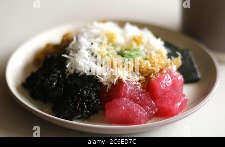 Cenil, traditional java food made from casava flour, in Yogyakarta ...