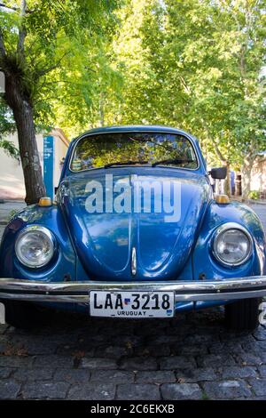 Shiny retro Volkswagen Beetle from 1966 in mint colour at the Aircooled classic car show Stock ...