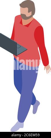 Outsourcing icon vector male person user with computer monitor screen ...